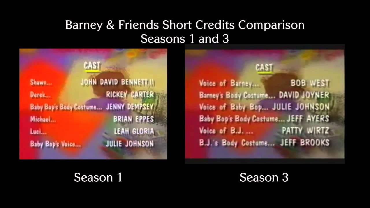 Barney Friends Short Credits Comparison Youtube