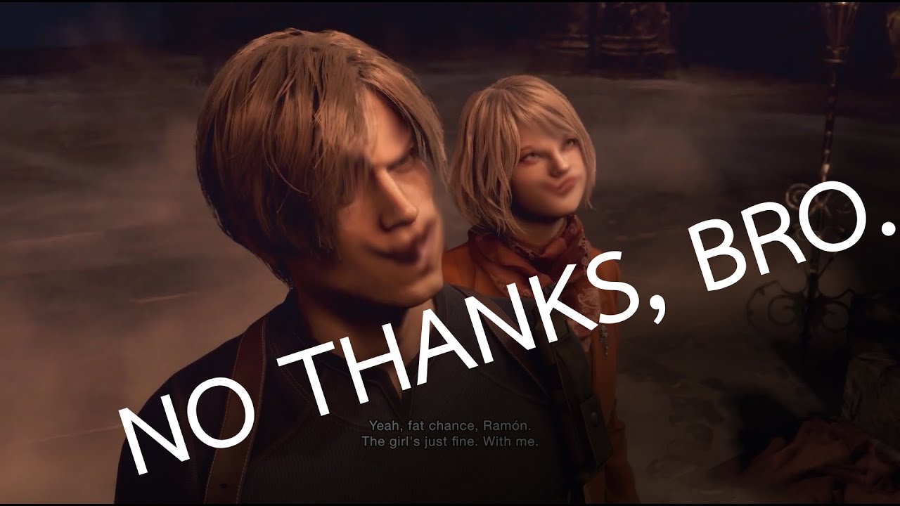Now I Add No Thanks Bro For Leon Resident Evil 4 Remake In 4k Youtube