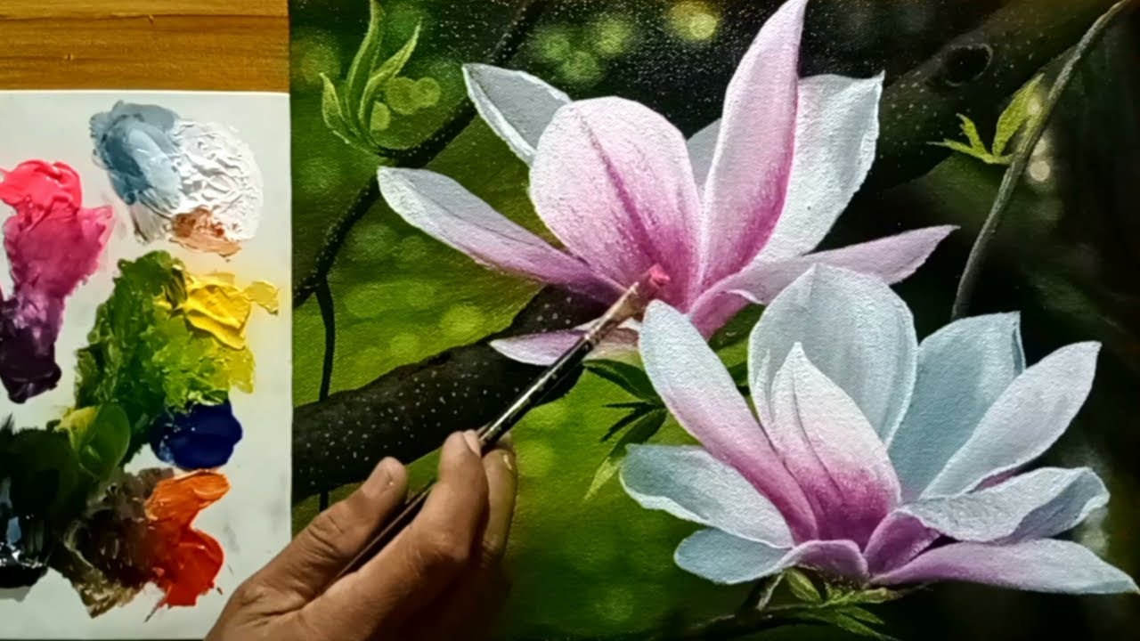 How To Paint A Beautiful Flower вђјпёџ Cara Melukis Bunga Yang Indah вђјпёџ