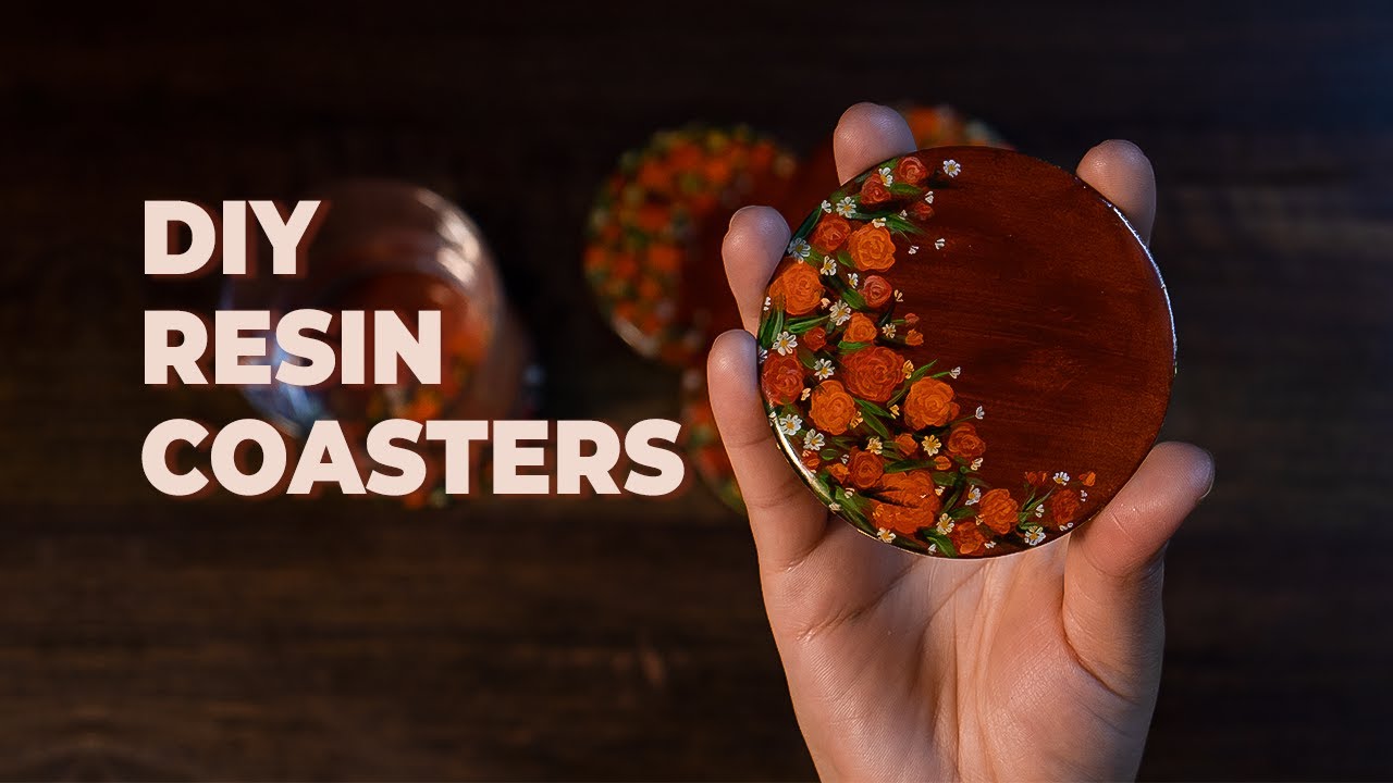 Floral Resin Coasters Made Easy Handpainted Coaster Diy Ideas Youtube