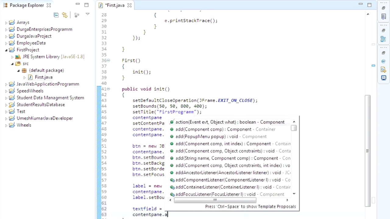 How To Create Text Field In Java Swing Using Eclipse Youtube