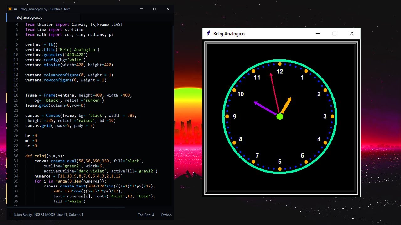 Reloj Analógico En Python Usando Tkinter Youtube