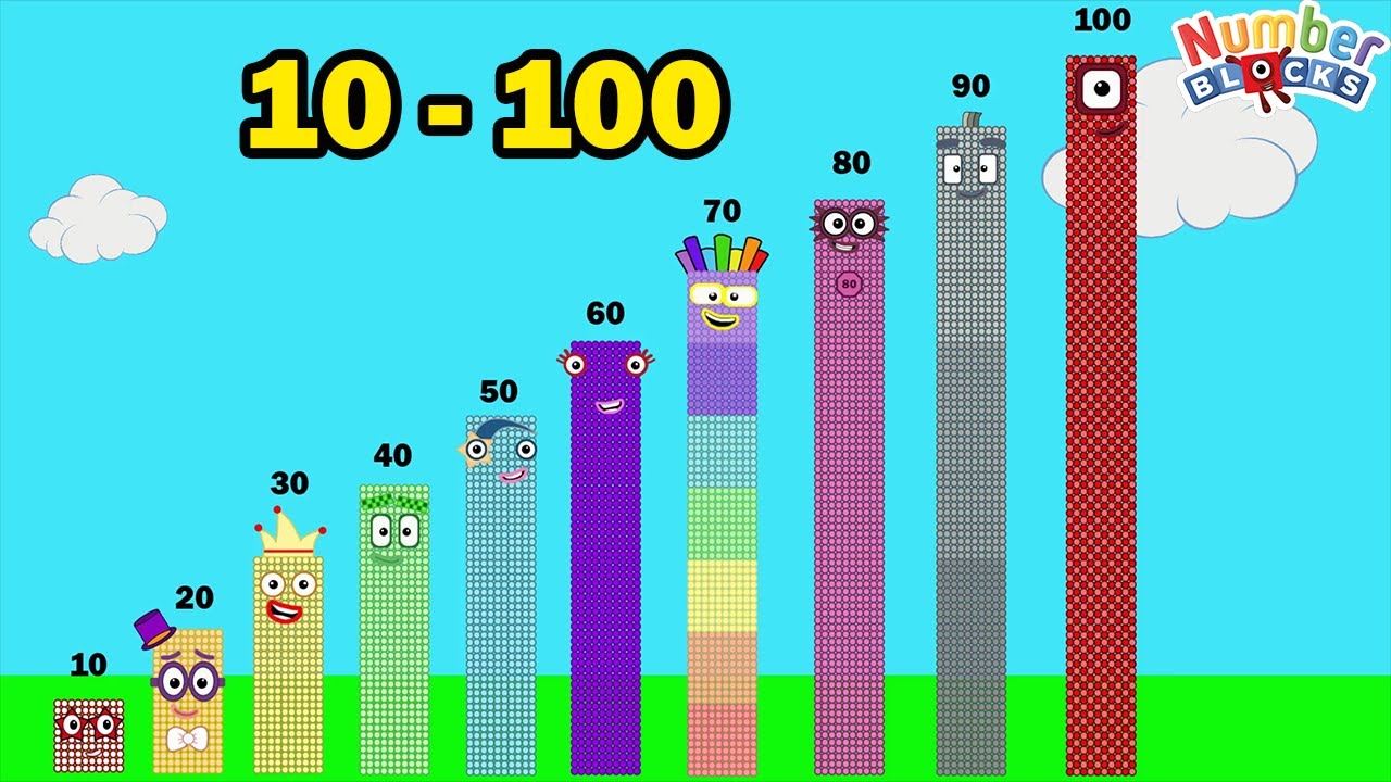 New Numberblocks 100 20 30 40 50 60 70 80 90 10 List Of Numberblocks