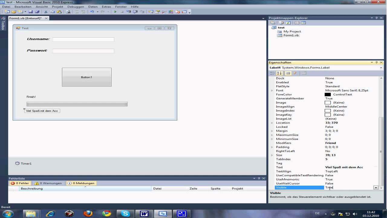 Visual Basic 2010 Express Progressbar Youtube