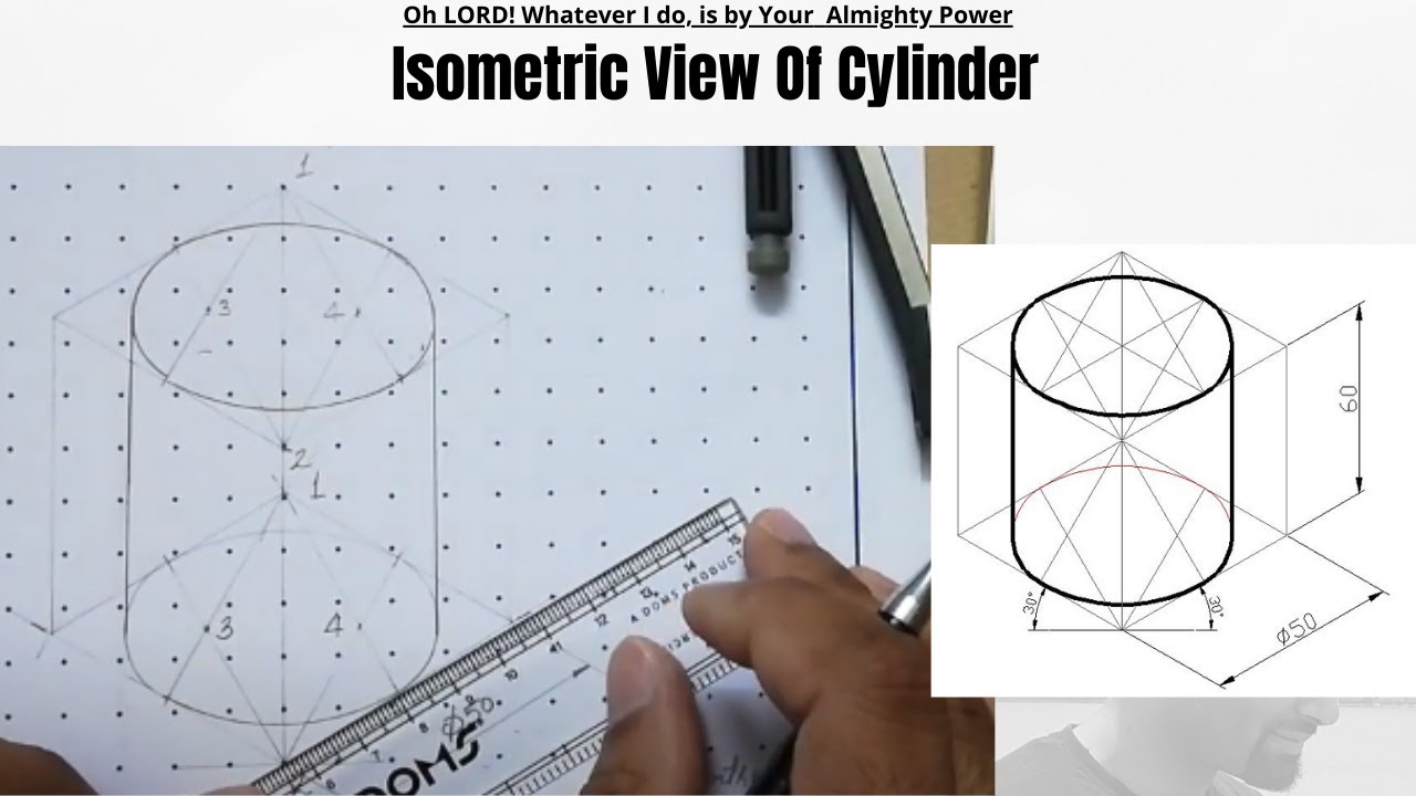 Isometric View Of Cylinder Isometric Projections Engineering