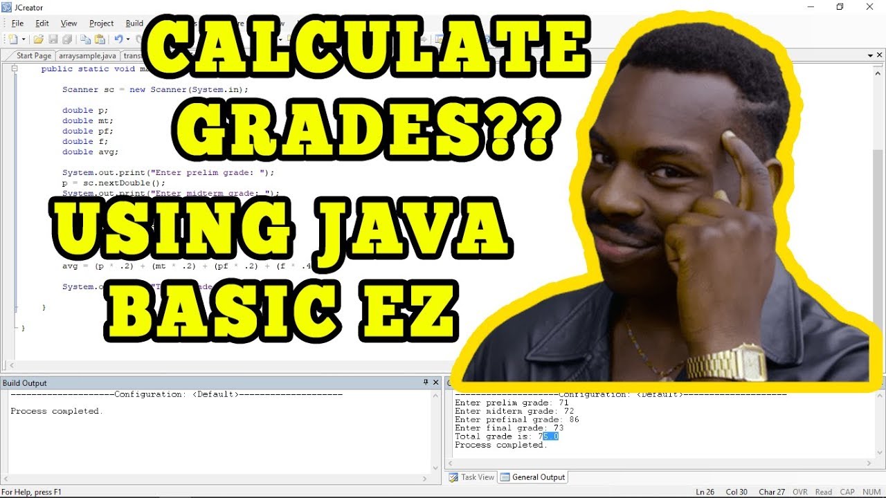 Java Tutorial Basic Grade Computation Program Youtube