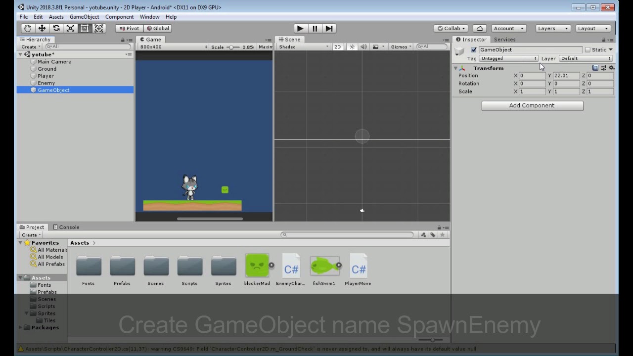 Enemy Spawn 2d Unity Youtube