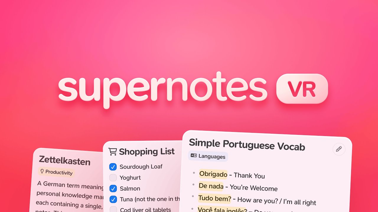 Take Notes In Vr Supernotes Youtube