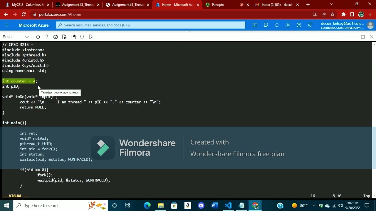 Assignment 3 Threads Posix Pthread Library Youtube