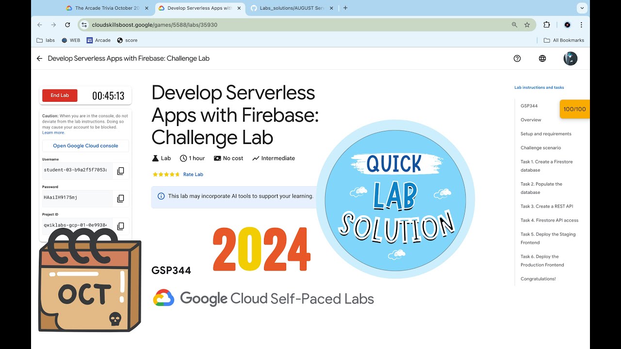 New 2024 Develop Serverless Apps With Firebase Challenge Lab Gcrf