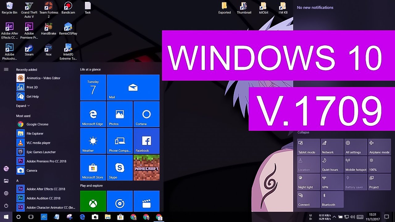 New Windows 10 V 1709 Free Update Download Youtube