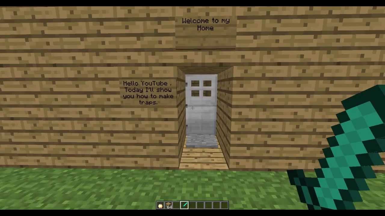 Minecraft How To Make Sticky Piston Trap Youtube