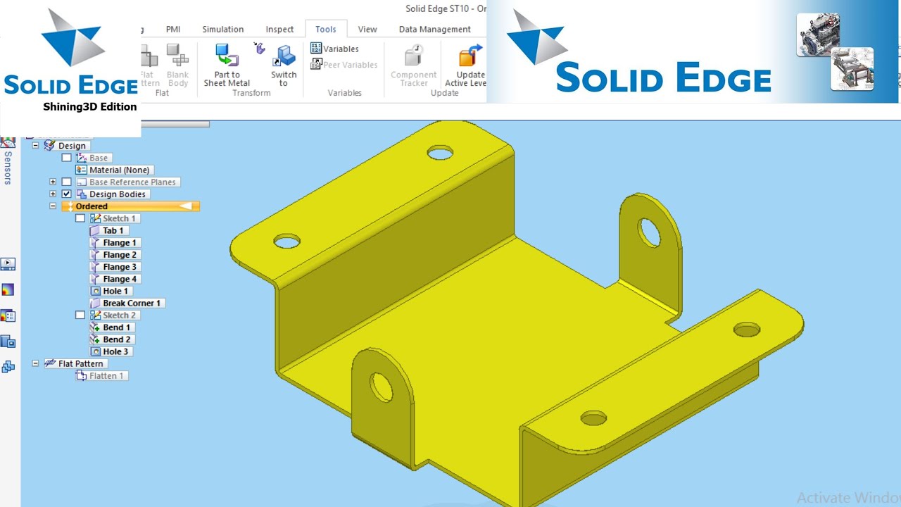 Solid Edge Sheet Metal Basics L Solid Edge Sheet Metal Tutorial L Solid