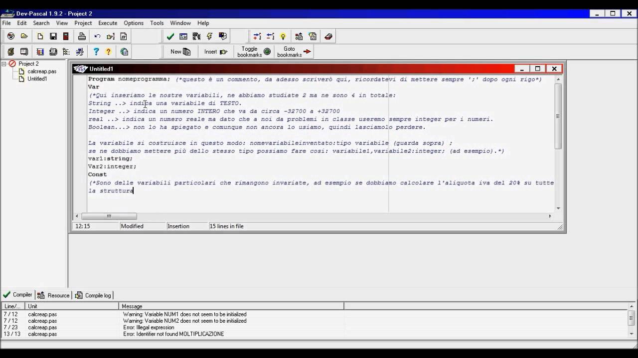 Tutorial Al Pascal Lezione1 Youtube