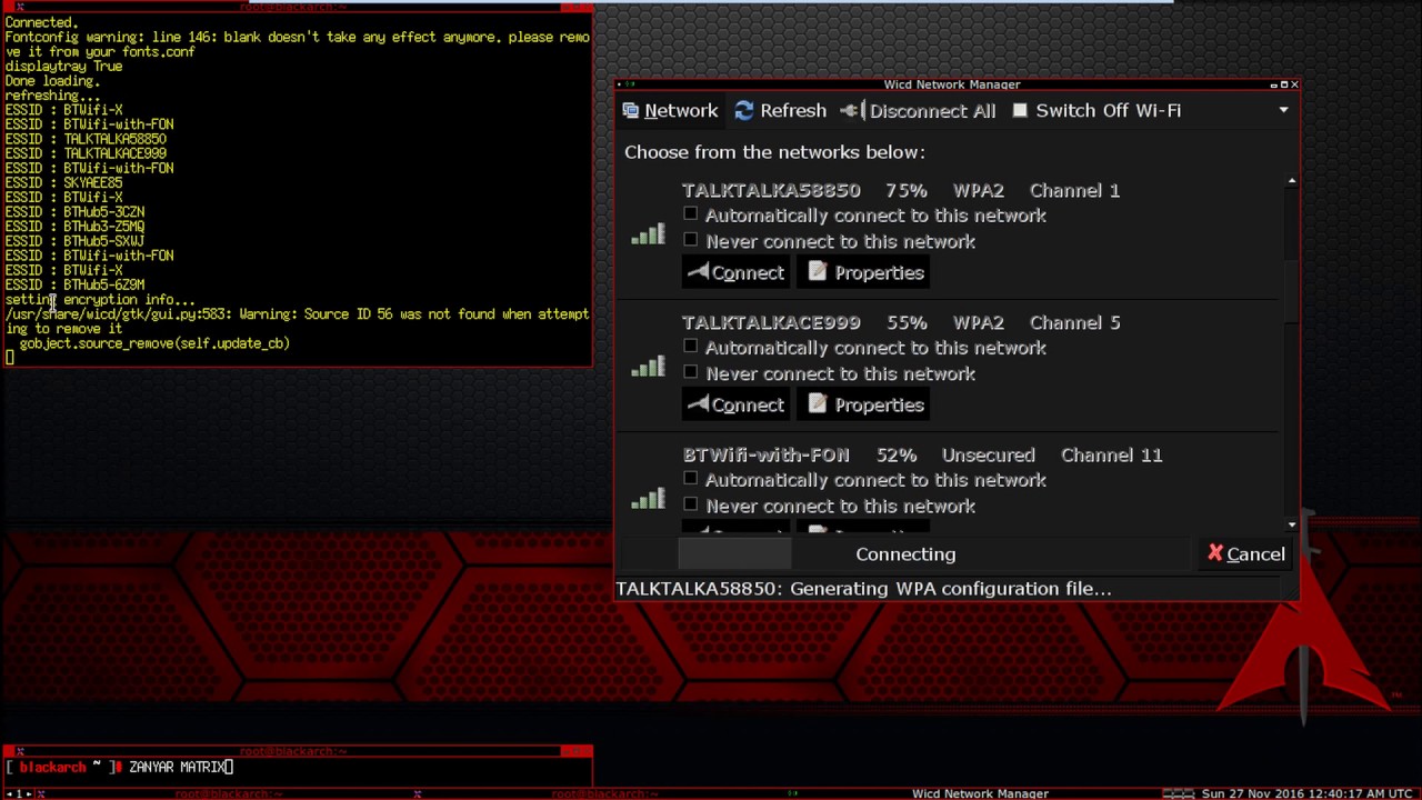 Wireless Network Configuration In Black Arch Linux Youtube