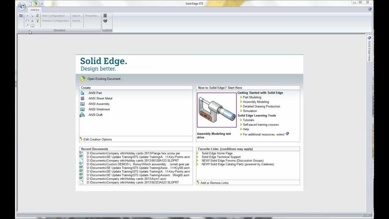 Solid Edge Interface Basics Recent Documents Youtube