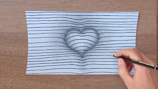 Dibujos 3d Como Dibujar Un Corazón 3d Fácil Doovi