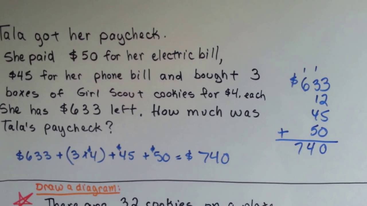Grade 6 Math 1 5 Problem Solving Work Backwards Youtube