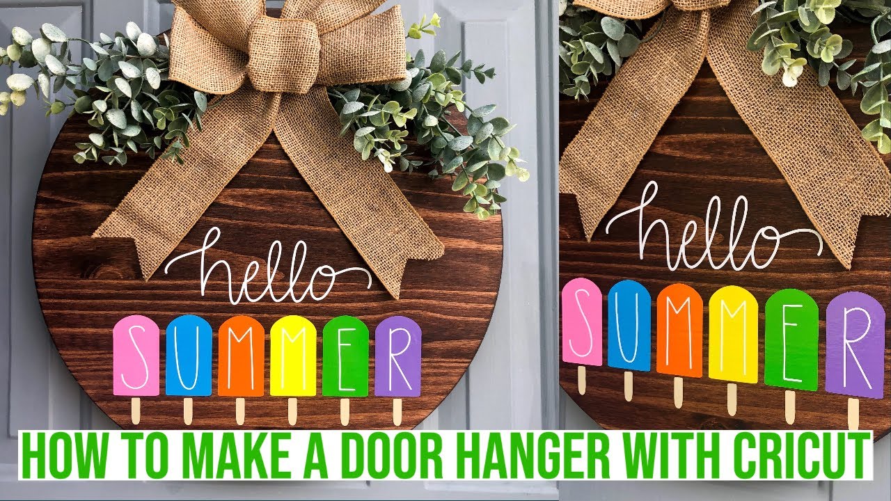 How To Make A Door Hanger With Cricut Youtube