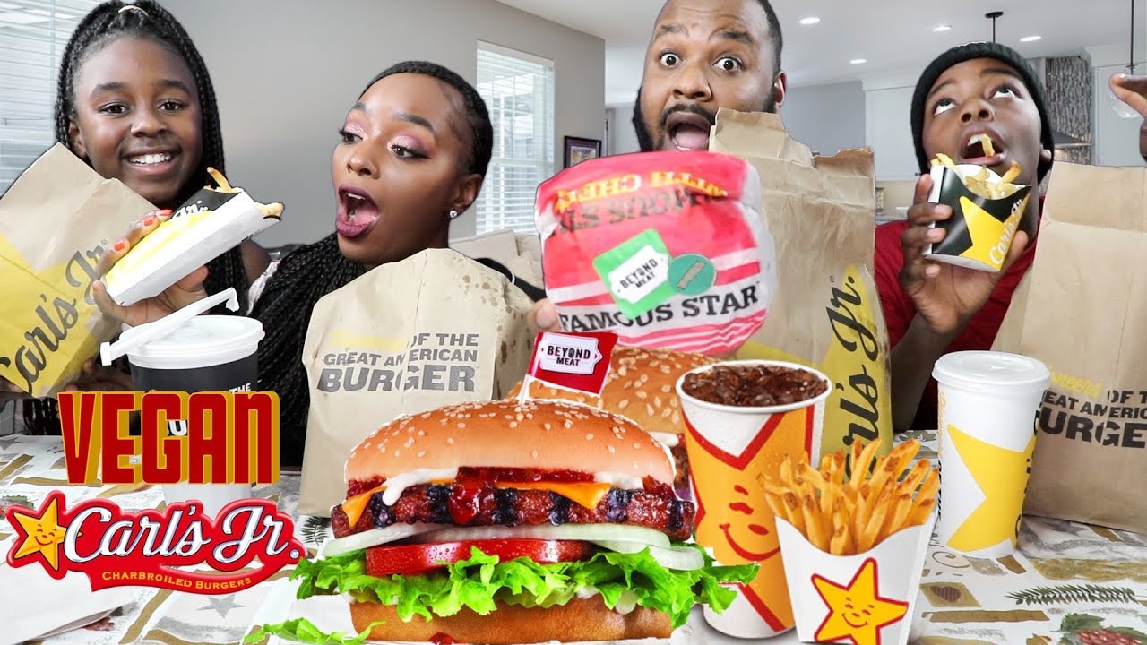 Carl S Jr New Vegan Burger Review Mukbang Eating Show Youtube