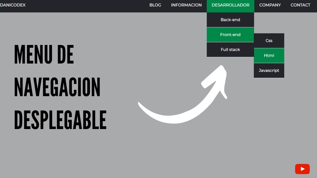 Menú De Navegación Desplegable Con Html Y Css Youtube