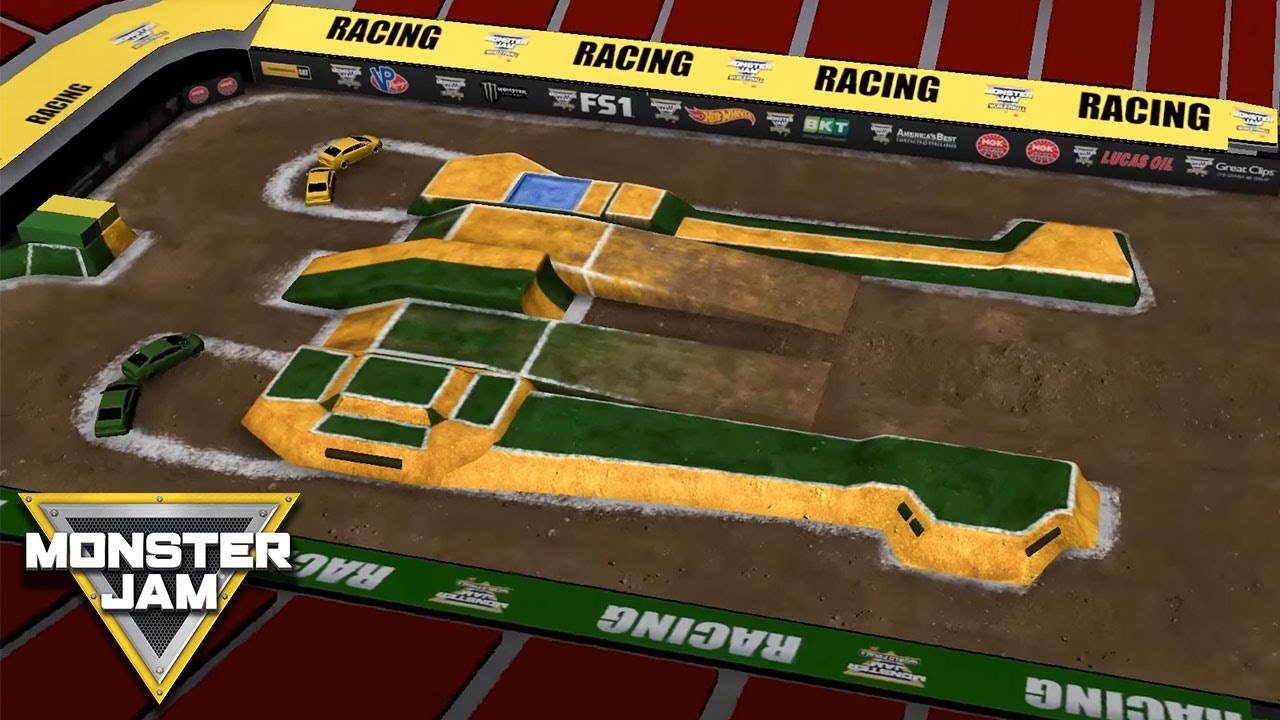 Monster Jam World Finals Xviii Racing Track Monster Jam Youtube