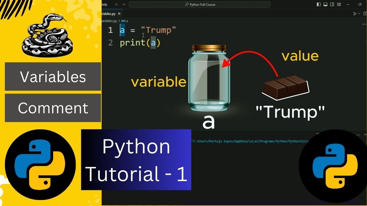 Variables And Comment Python Tutorial 1 Python Full Course