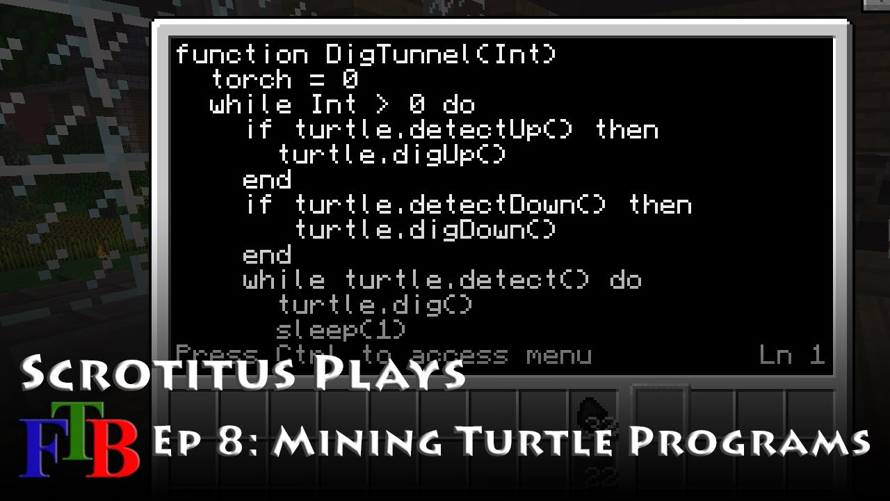 Ftb Ep8 Turtle Mining Programs Youtube