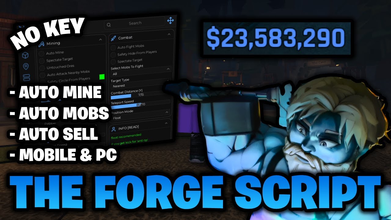 The Forge Script No Key Auto Mine Auto Fight Mobs Auto Sell