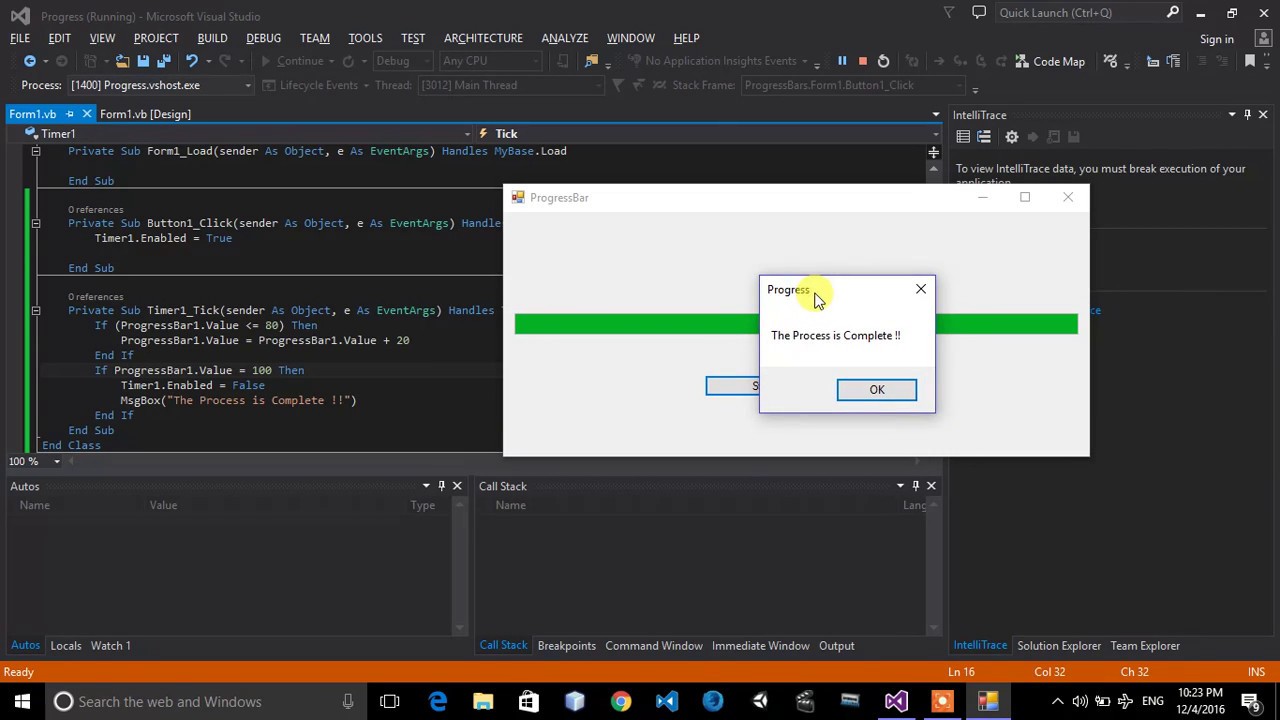 Progressbar In Visual Basic Youtube