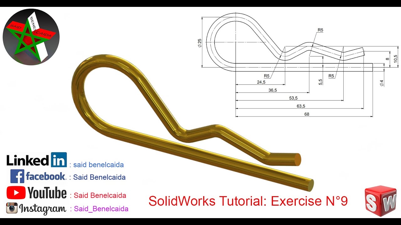 Solidworks Tutorial For Beginners Exercise 9 Youtube