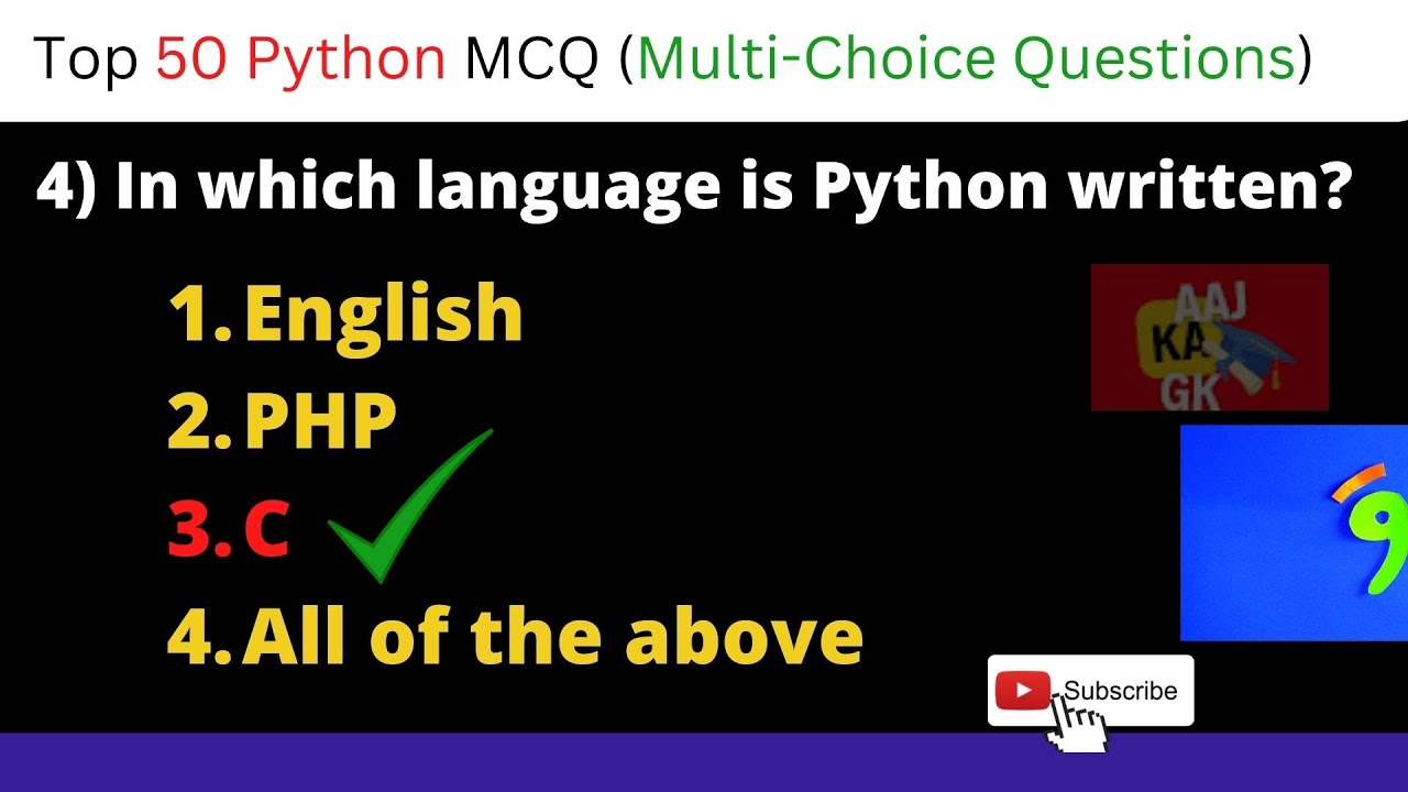 Topрџ ґ50 Python Objective Questions With Answer Python Multiple Choise