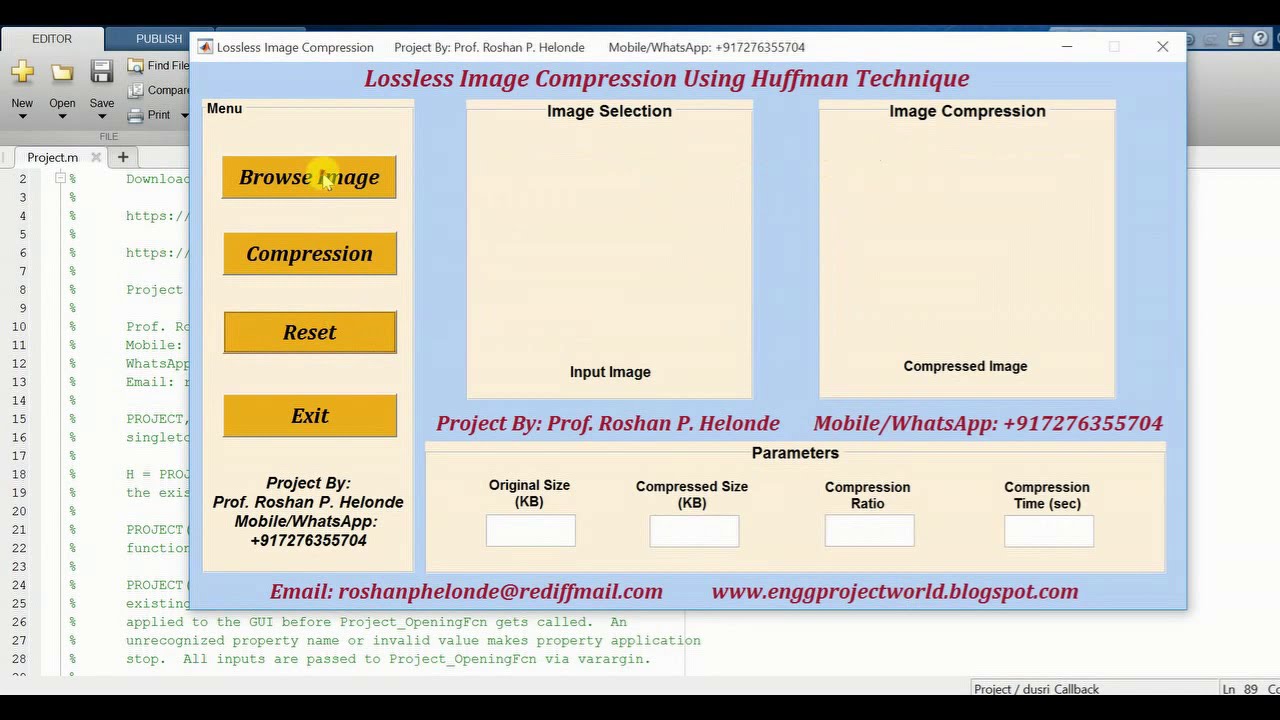 Lossless Image Compression Using Huffman Algorithm Matlab Project With