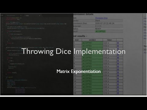 Throwing Dice Implementation Cses Maths Youtube