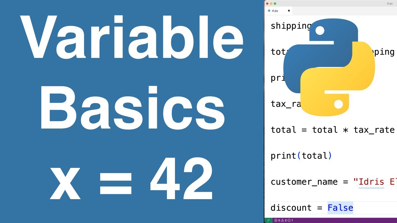 Introduction To Variables Python Tutorial Youtube