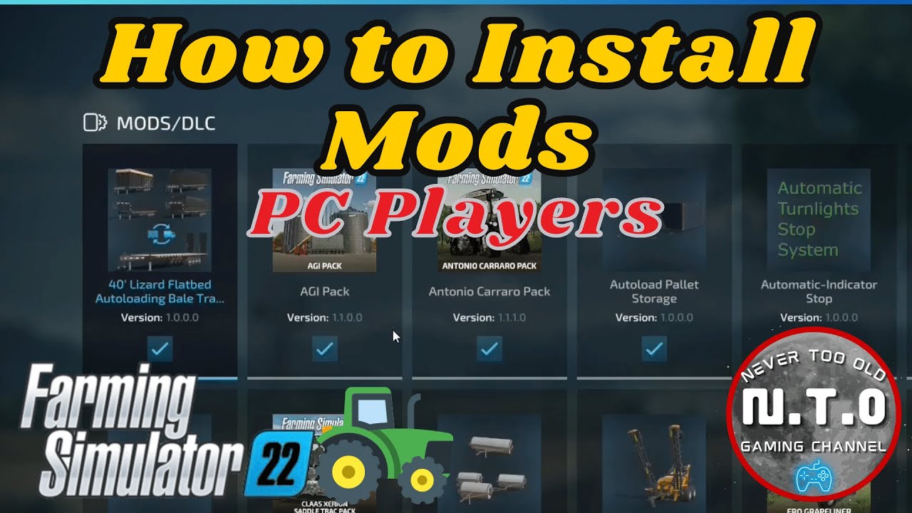 Fs22 Easy Mod Installation Guide For Pc Players Youtube
