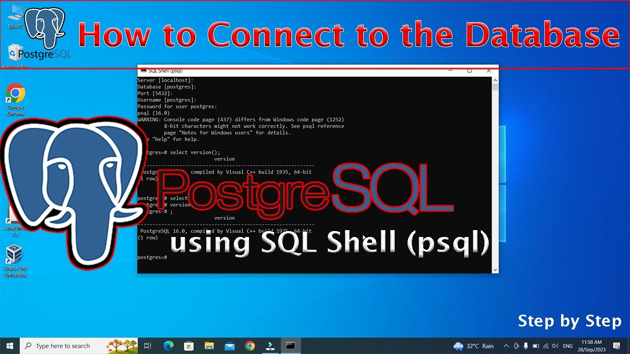 How To Connect To The Database In Postgresql Using Sql Shell