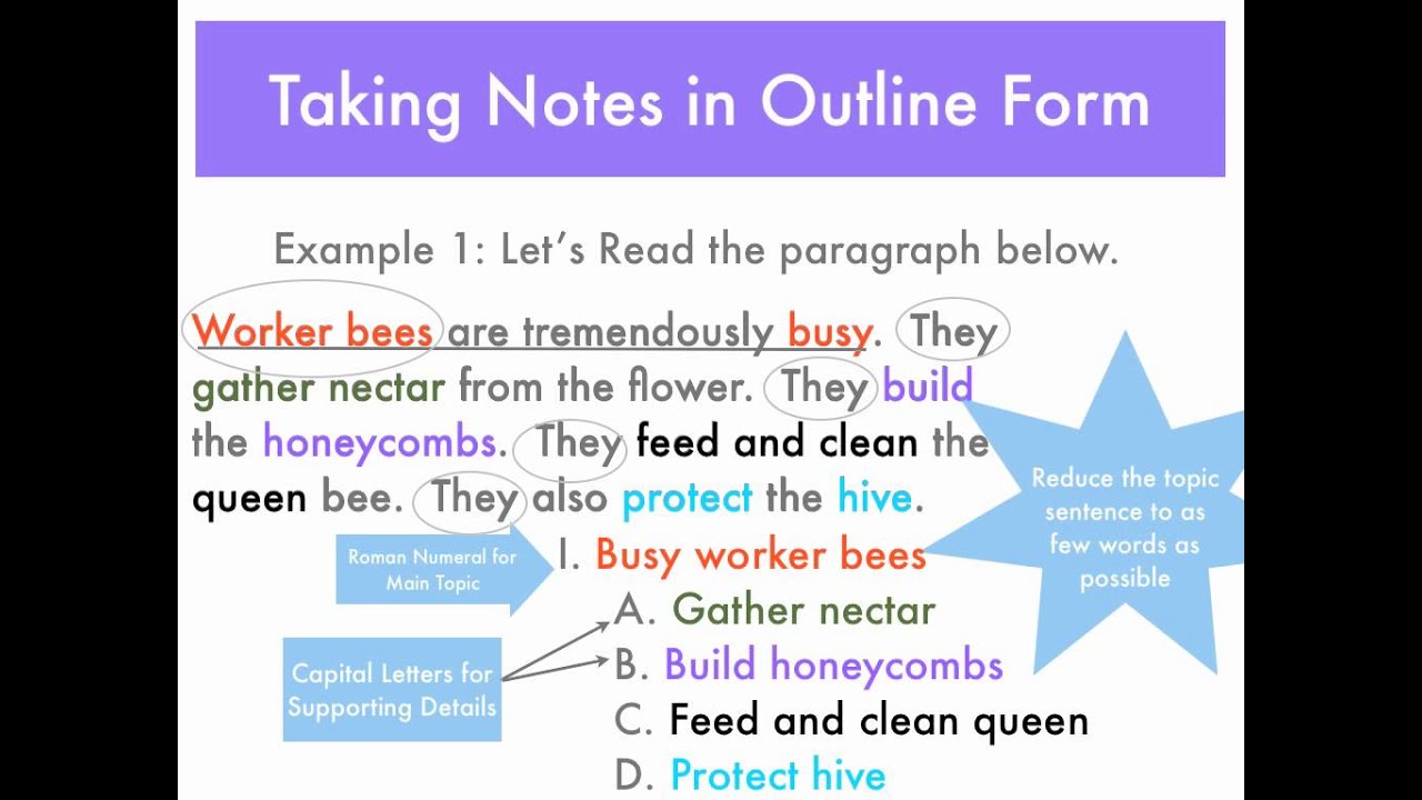 Paragraph Outline Activity 1 Youtube