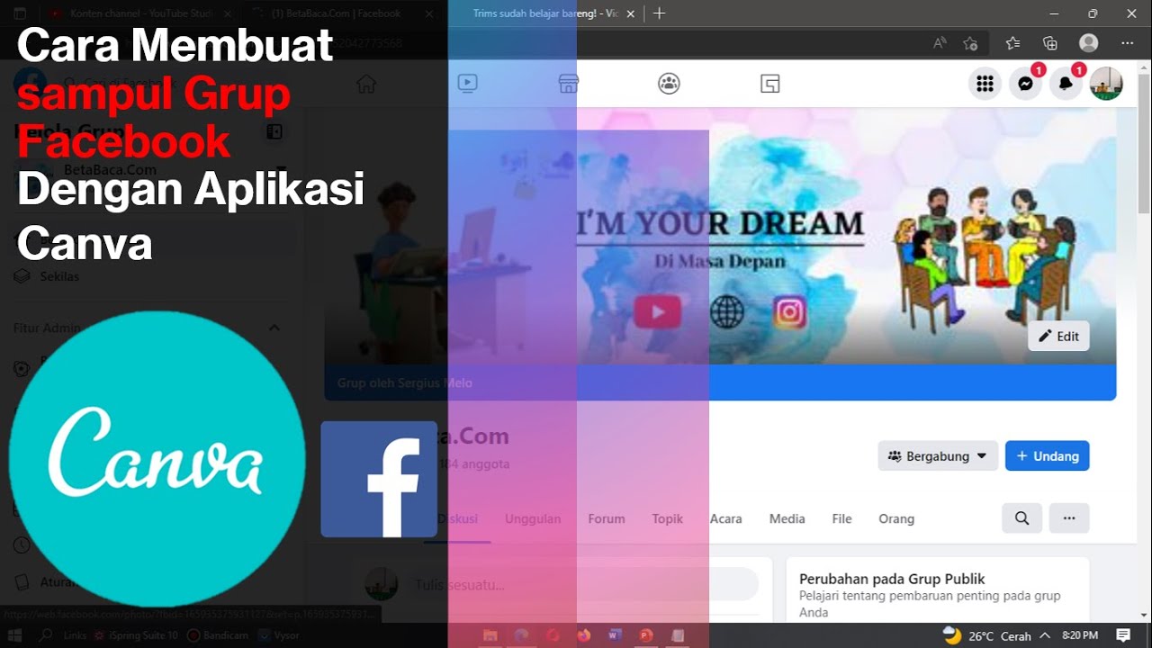 Cara Membuat Sampul Grup Facebook Dengan Canva Youtube