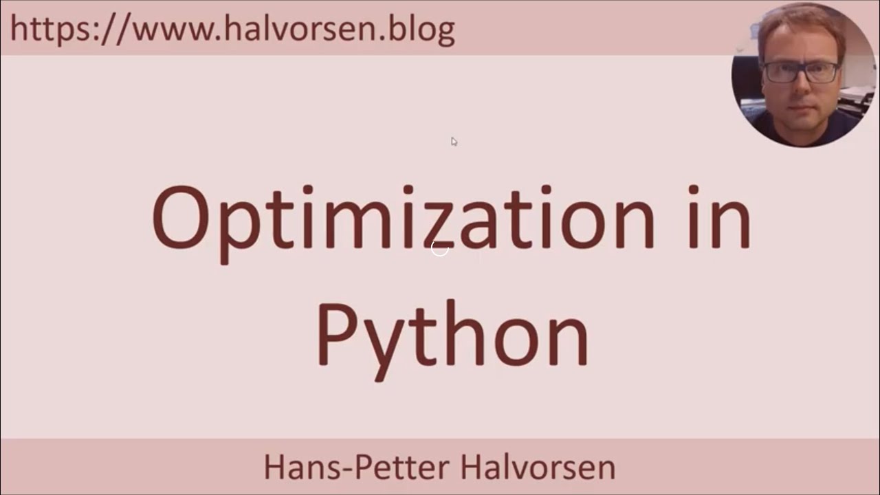 Optimization In Python Youtube
