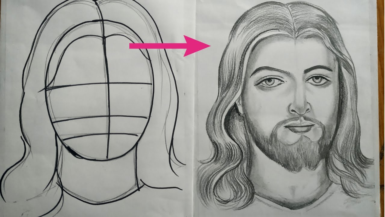 Jesus Face Drawing Easy How To Draw Jesus Christ Face 51 Off