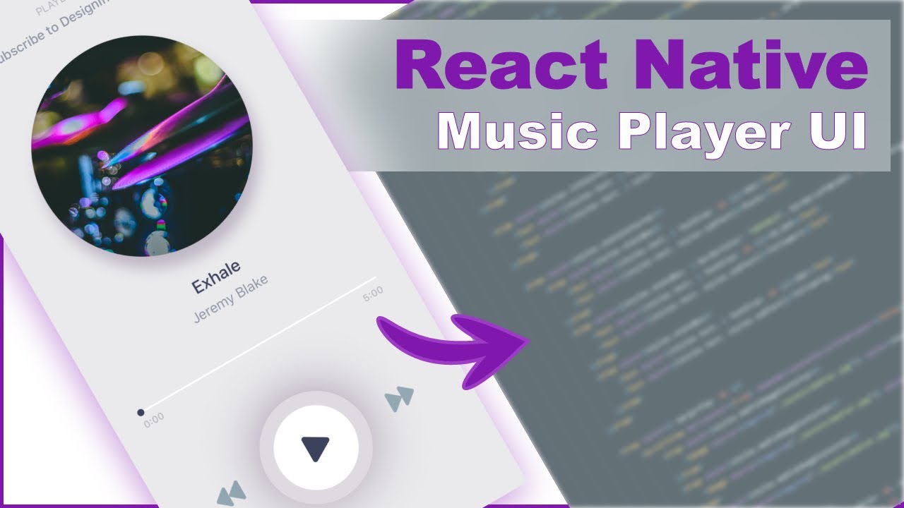 Music Player Screen Ui In React Native Design To Code 3 Youtube