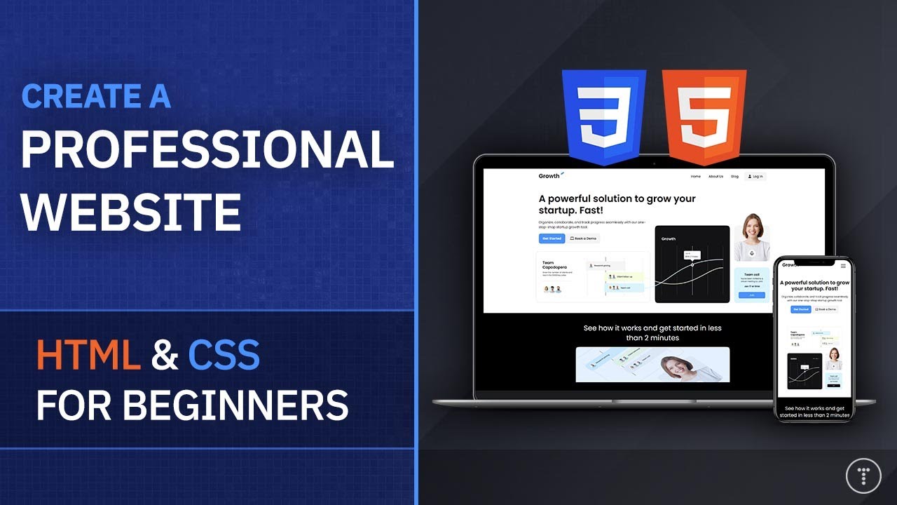 Professional Website From Scratch Html Css For Beginners Youtube