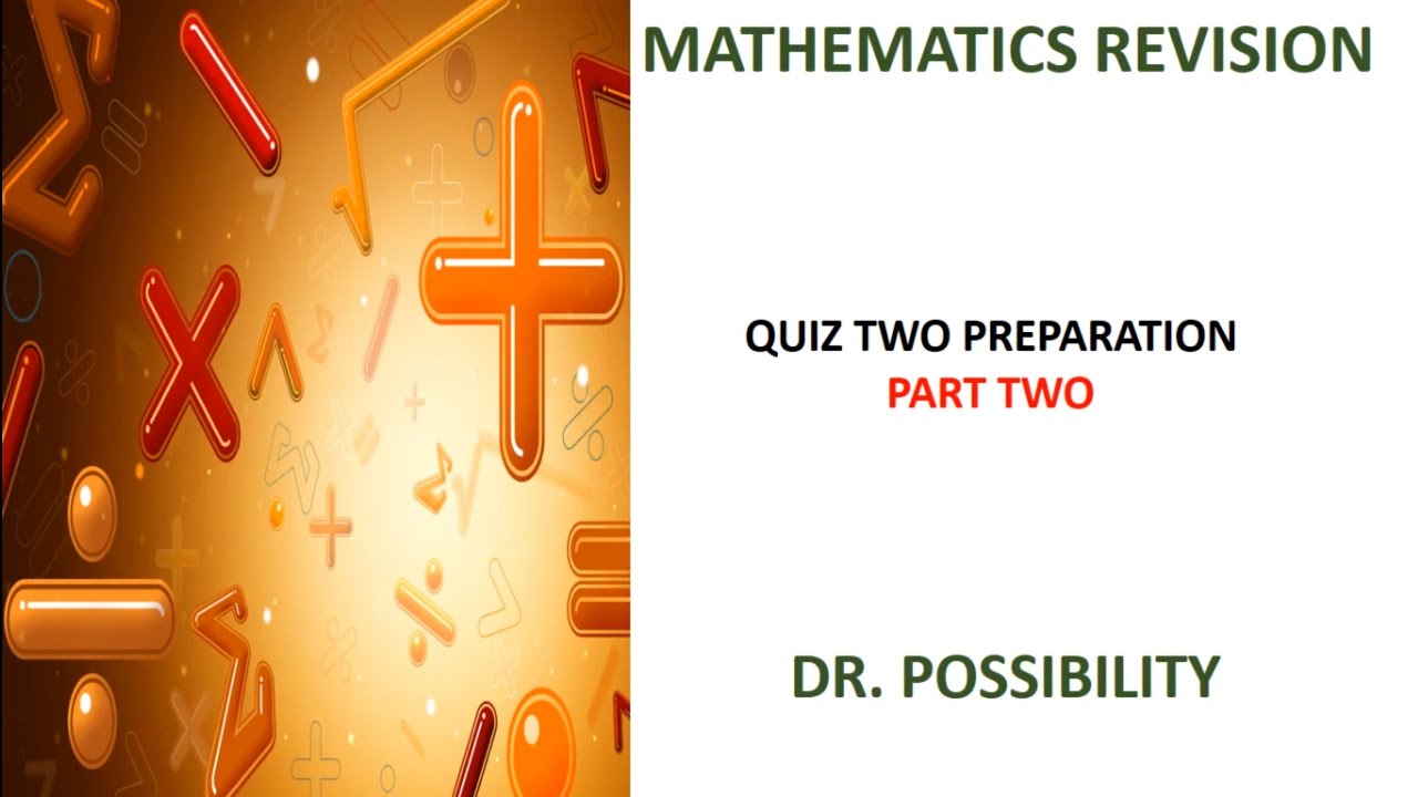 Maths Quiz 2 Preparation Youtube