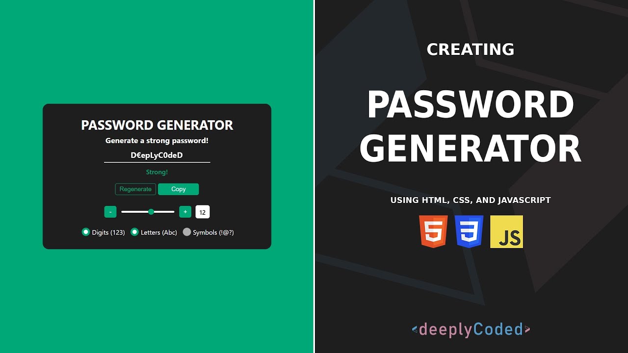 Creating A Password Generator Using Html Css And Javascript Youtube