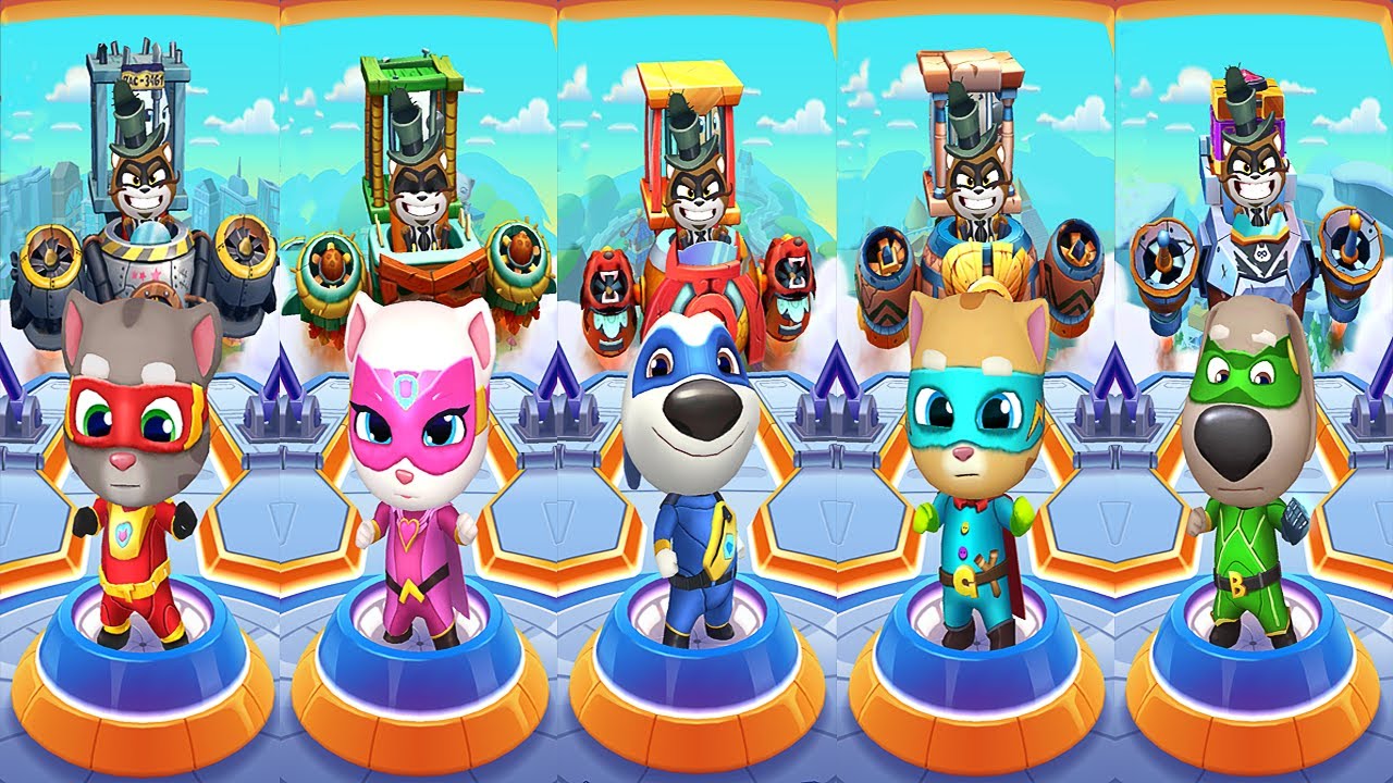 Talking Tom Hero Dash All Characters Unlocked Full Bosses By Outfit7