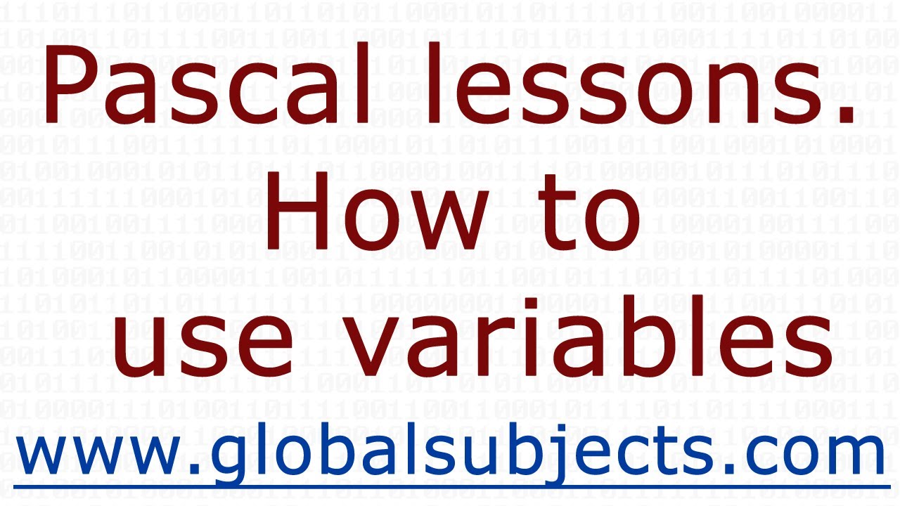 Pascal Lessons How To Use Variables Youtube