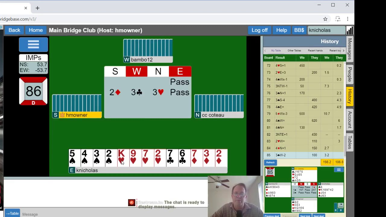 Learning Bridge Bbo Online Casual Play With Commentary 10 Hands Sayc