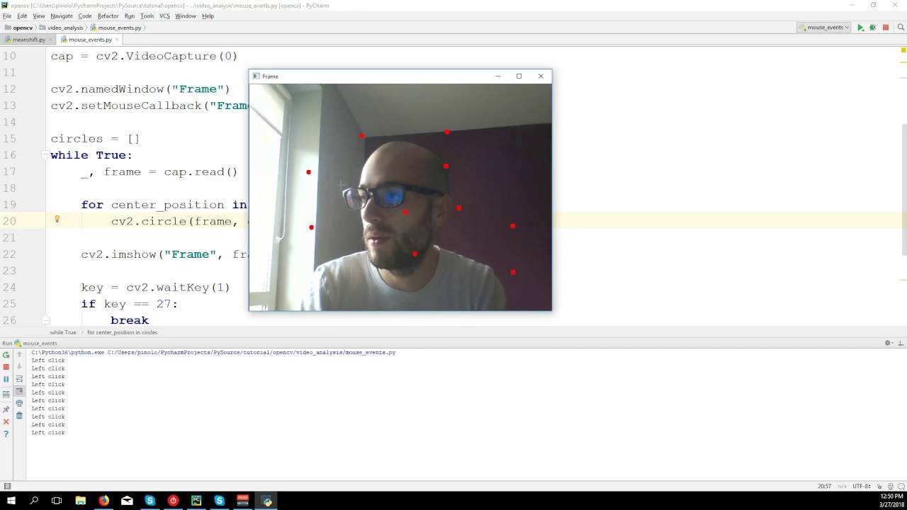 Mouse Events Opencv 3 4 With Python 3 Tutorial 27 Youtube