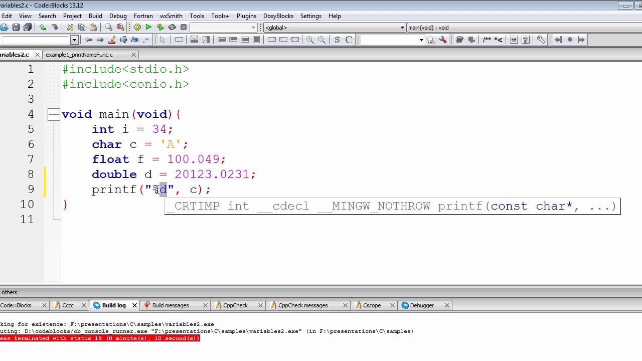 C Programming Tutorial Character Float Format Specifiers Chap 2
